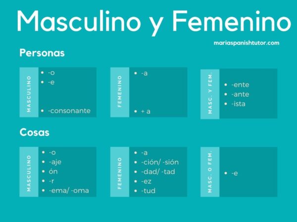 Nouns: masculine and feminine - MariaSpanishTutor.com